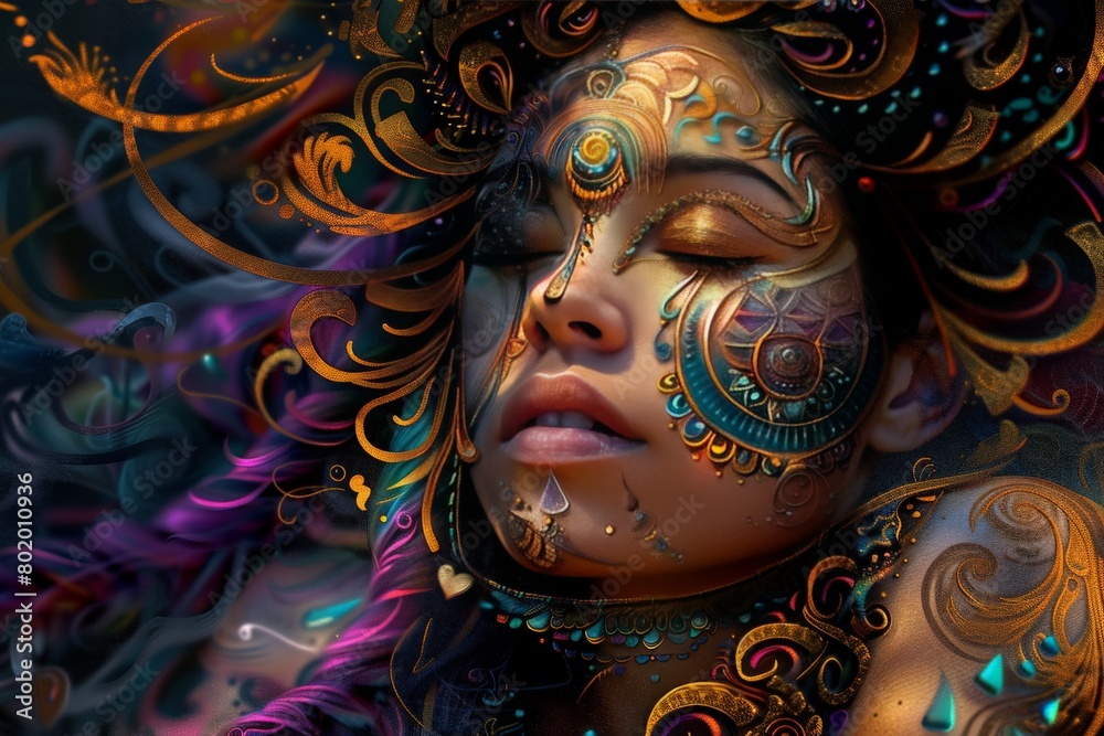 Digital airbrush hyper realistic surrealist image featuring the ...