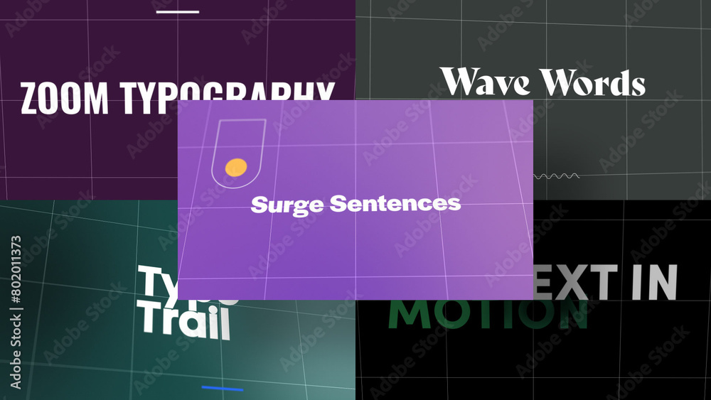3D Text Hover Effects | Animated Titles with Control Panels Stock ...