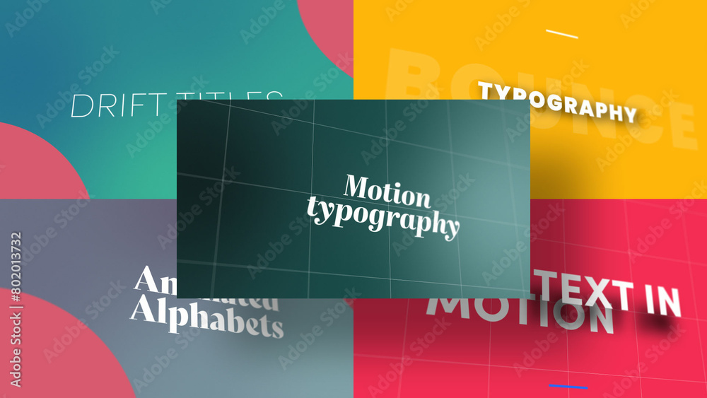 3D Unified Text Set | Animated Titles with Control Panels Stock ...