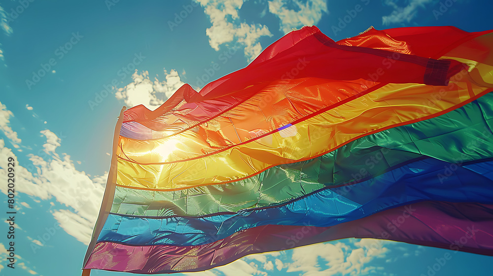 Rainbow Pride Flag Close-Up, Capture the vibrant energy and symbolism ...