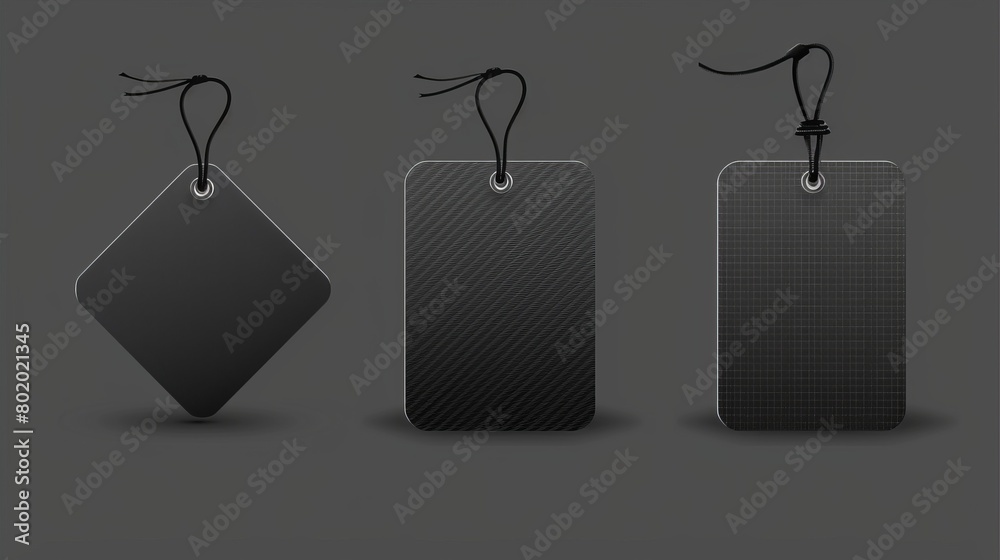 Black wobblers mockup with round and square price tags. Isolated on ...