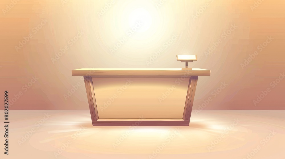 An exhibition counter table, portable exhibition trade display mockup ...