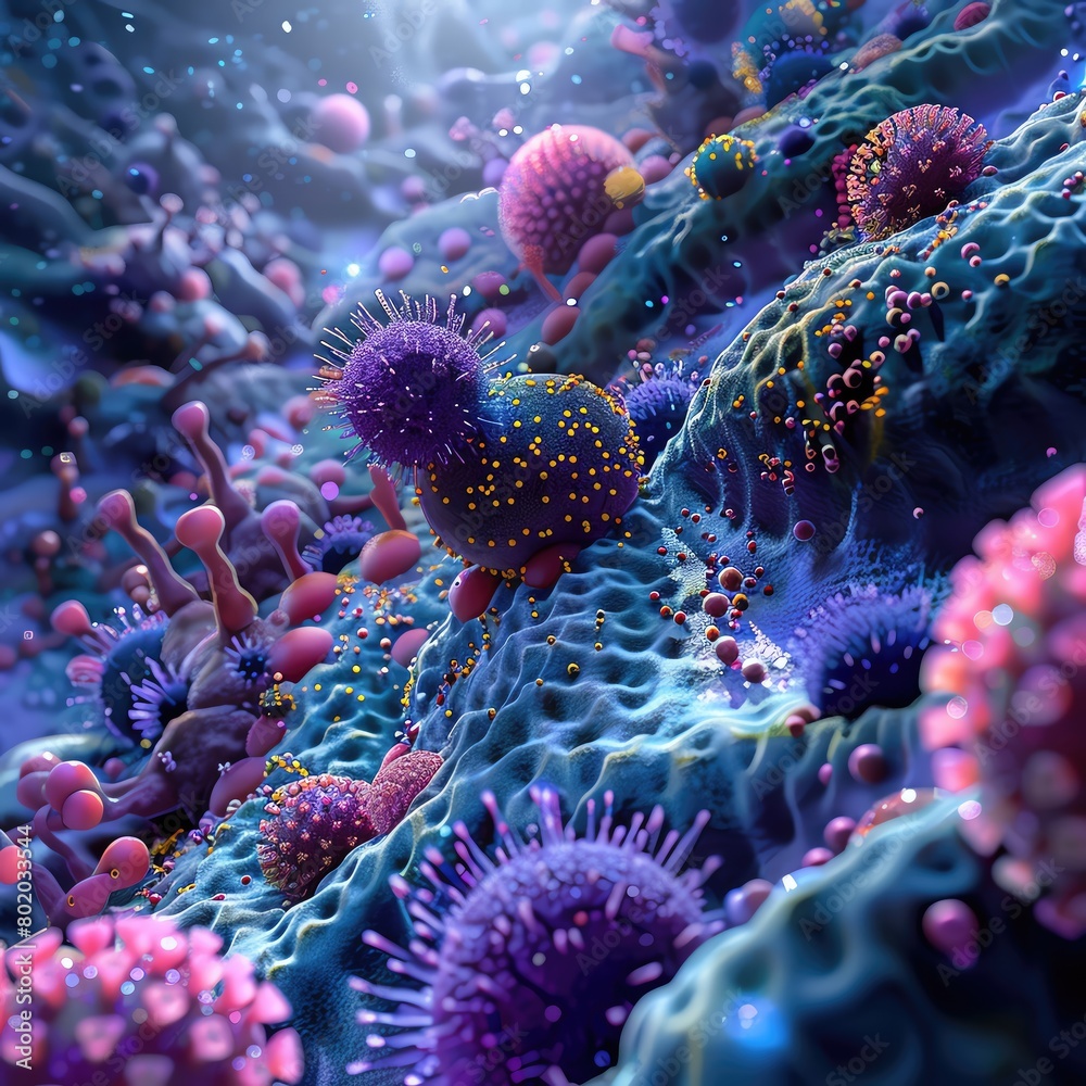 Microscopic journey through cell colonies and a viral landscape ...