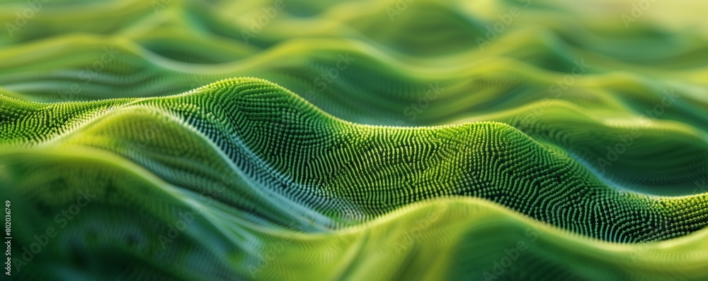 Green fields, top view, abstract drawing, lines, curved, realism style ...