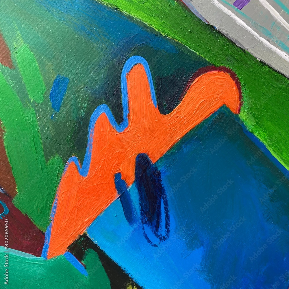 Abstract bright painting texture. Modernist art with vibrant color ...