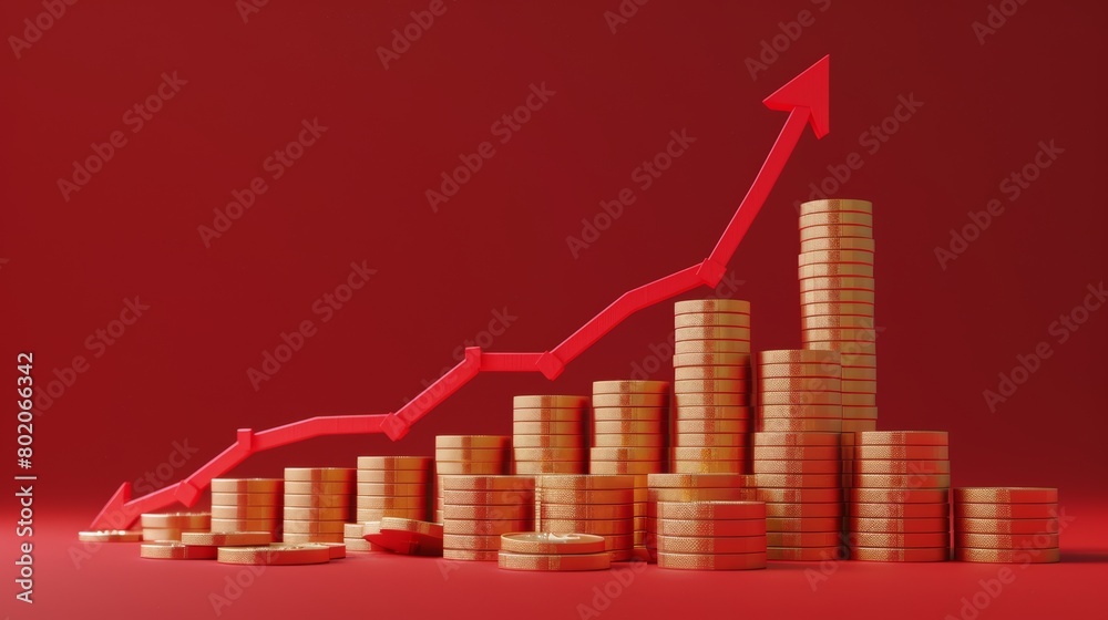 Illustration of red falling graph. Financial crisis, downgrade ...