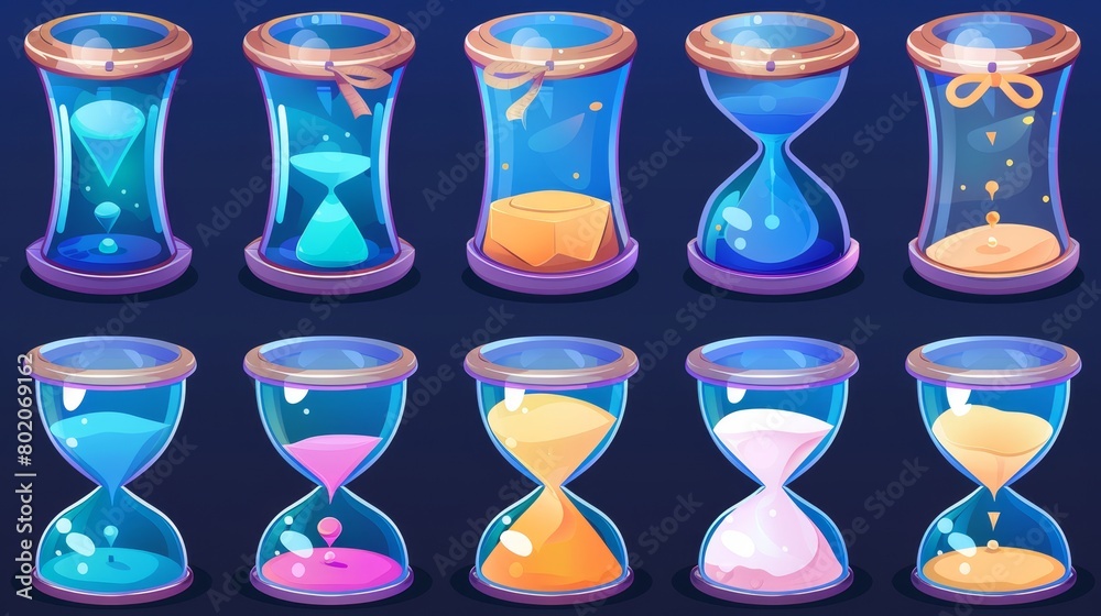 Animated sprite sheet animation of an hourglass rotating as a game icon ...