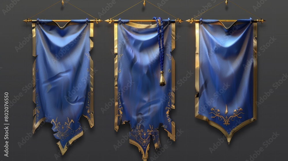 The silhouette of a blue hanging pennon on a transparent background is ...