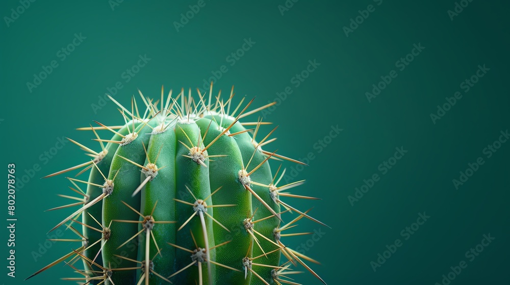Cactus, gradient green backdrop, tailored for magazine cover, ambient ...
