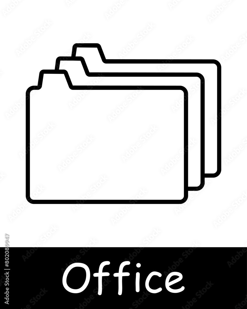 Vecteur Stock Office set icon. Modern technology, computer, laptop ...
