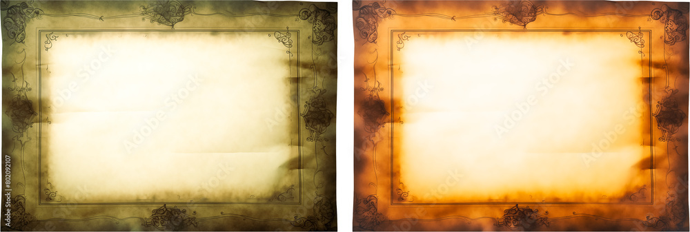 BLANK DECORATED SHEET, Pattern, Textured edges, Isolated page, Pencil ...