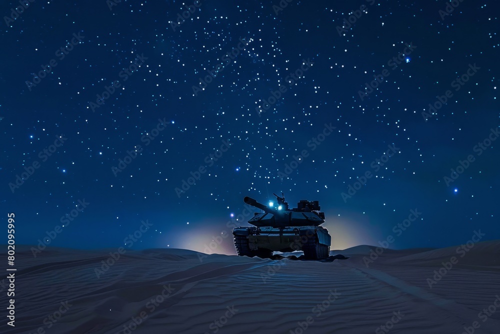An Military tank M1 Abrams navigating its way through treacherous sand ...
