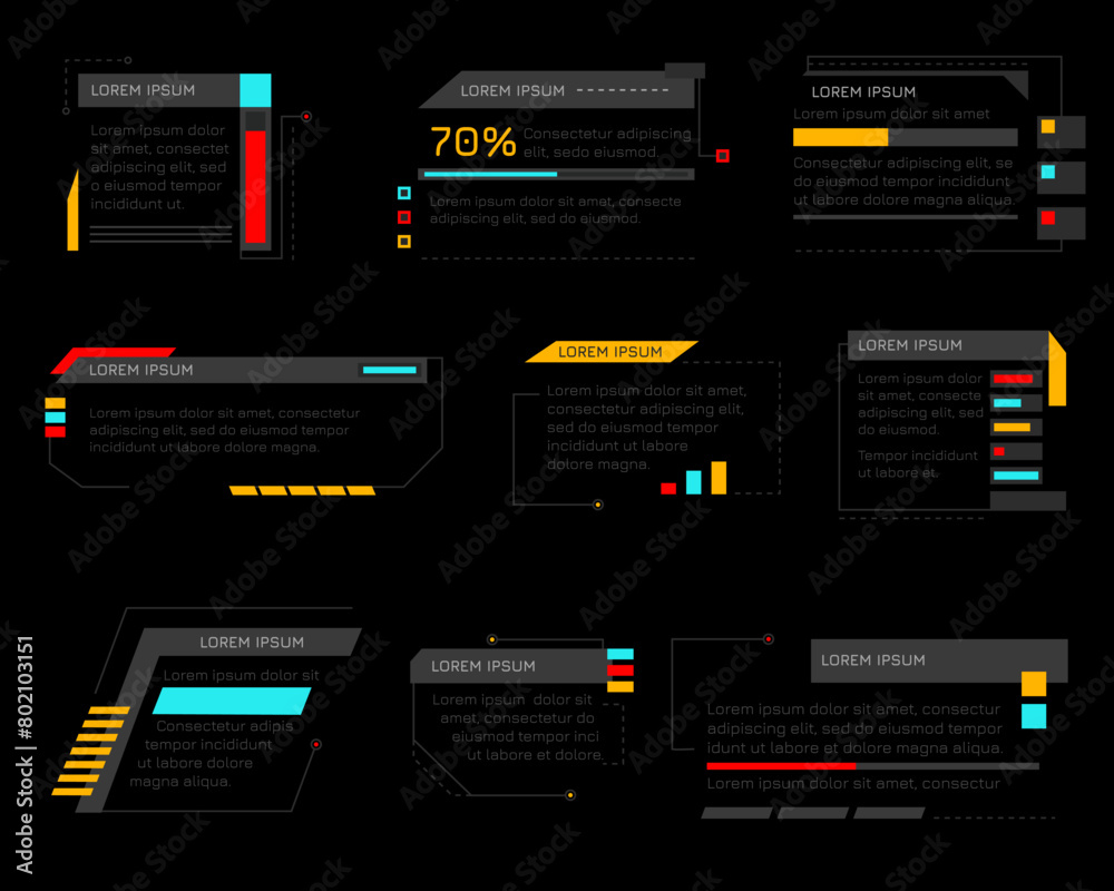 Hud callout titles. Futuristic text boxes, digital callouts bar labels ...