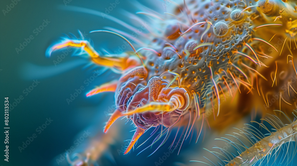 A vivid color image captured through the lens of a powerful microscope ...