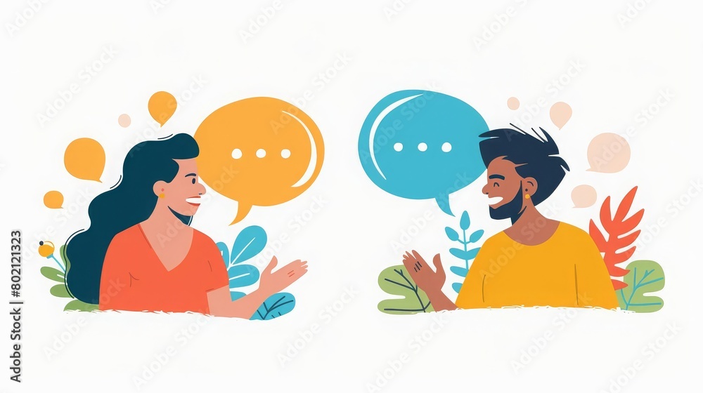 Young couple talking together People communicating Positive ...