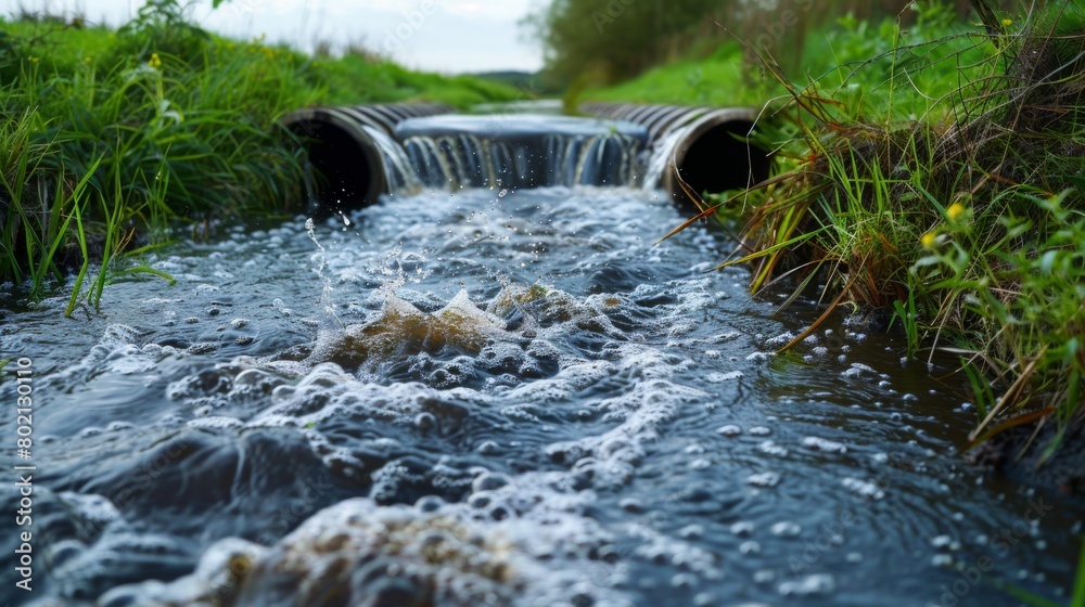 depicting the safe discharge of treated wastewater into receiving water ...
