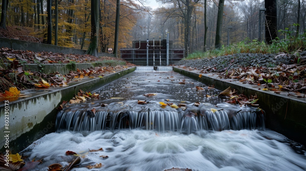 depicting the safe discharge of treated wastewater into receiving water ...