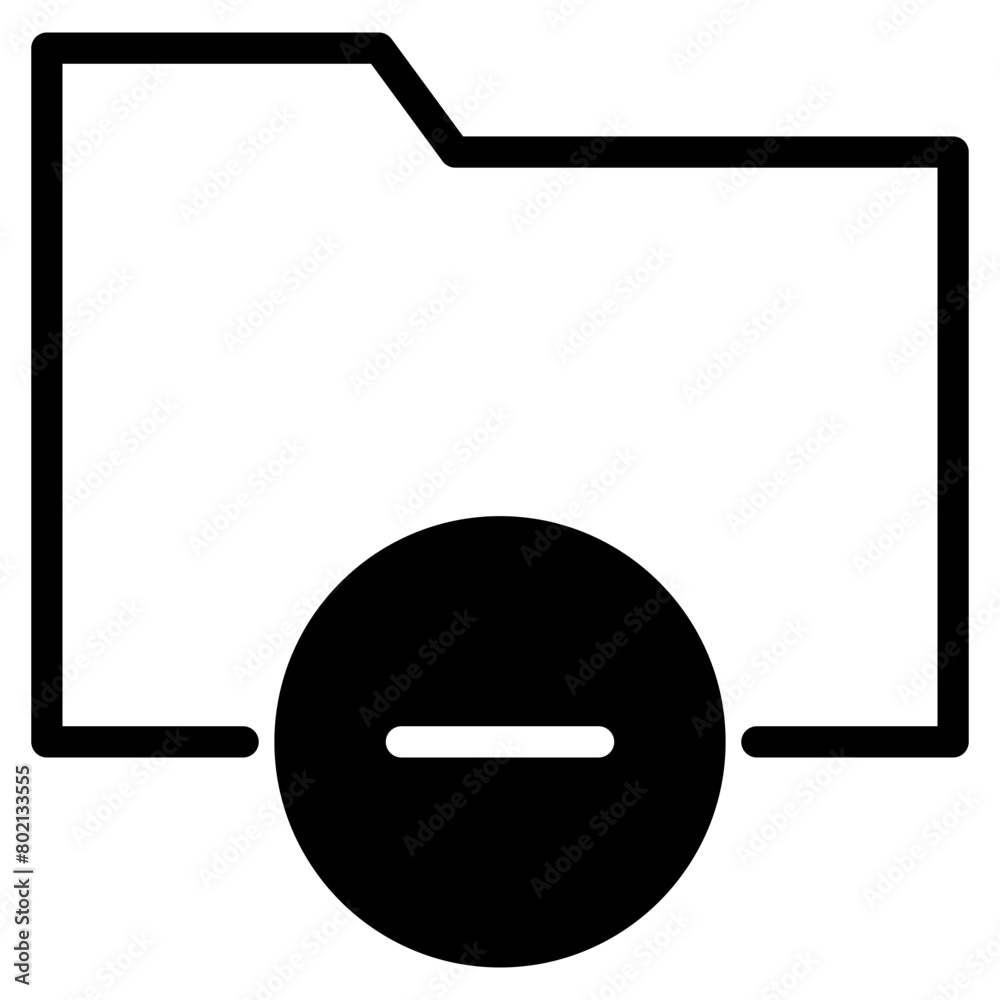 Delete Folder Icon Folder With Minus Sign Icon Stock Vector Adobe Stock