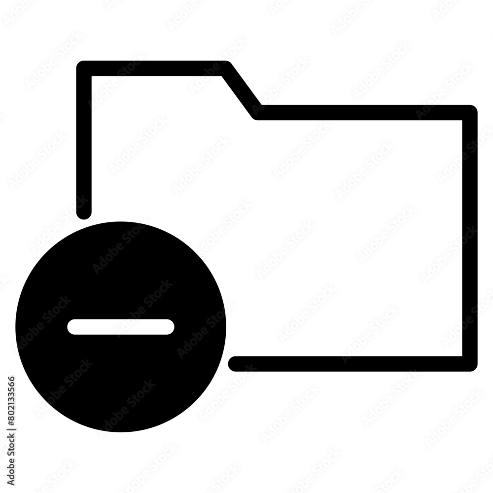 Delete Folder Icon Folder With Minus Sign Icon Stock Vector Adobe Stock