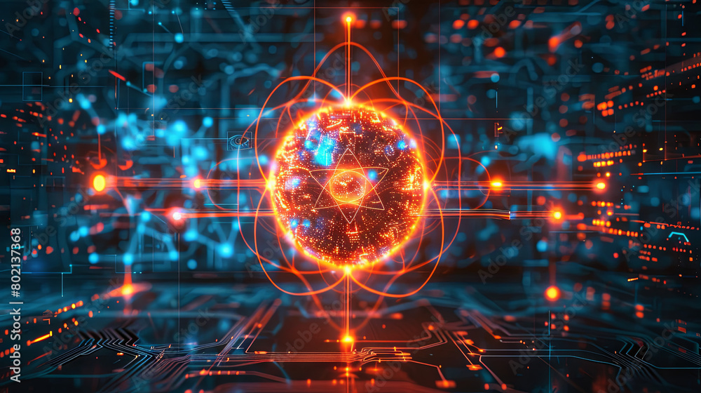 atomic nucleus, nuclear explosion concept Stock Illustration | Adobe Stock