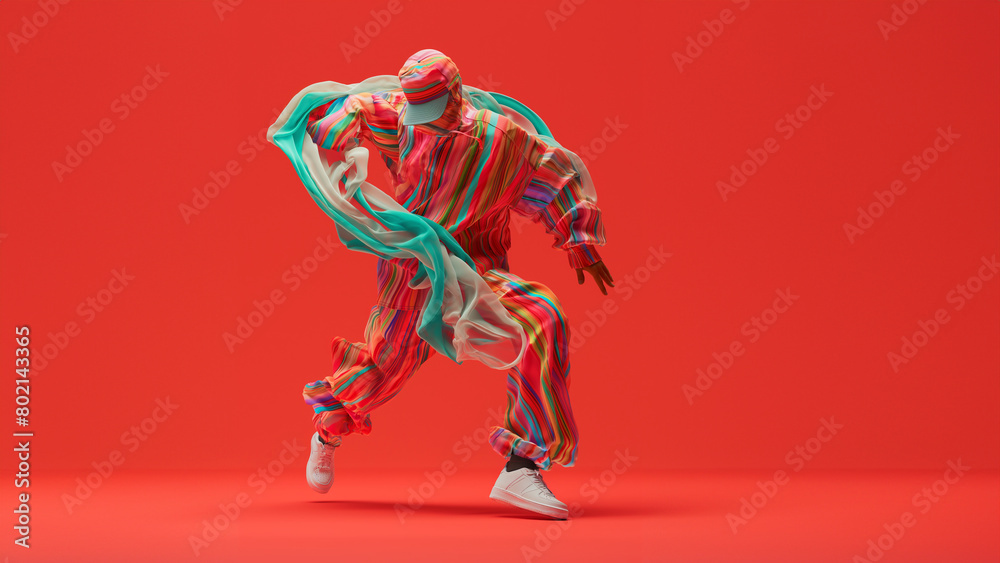 Bunter leuchtender Tänzer als Hintergrundmotiv für Dance Music Cover ...