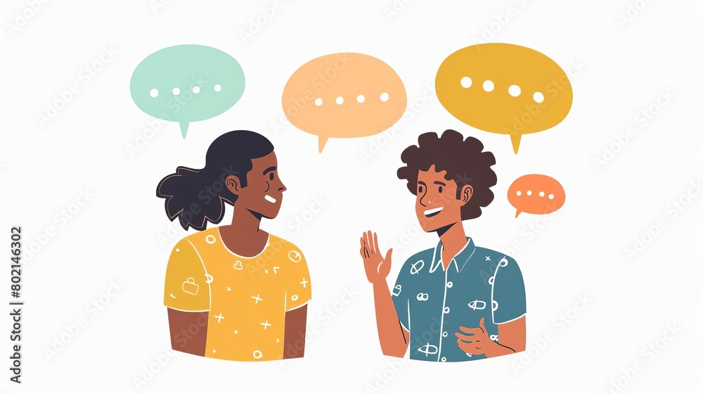 Young couple talking together People communicating Positive ...