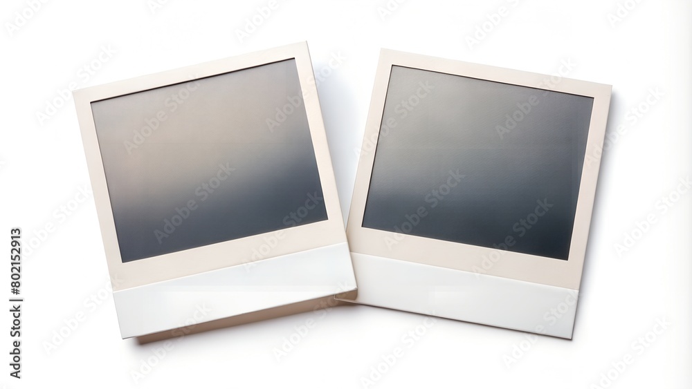 polaroid rectangular with black picture on it isolated on white ...