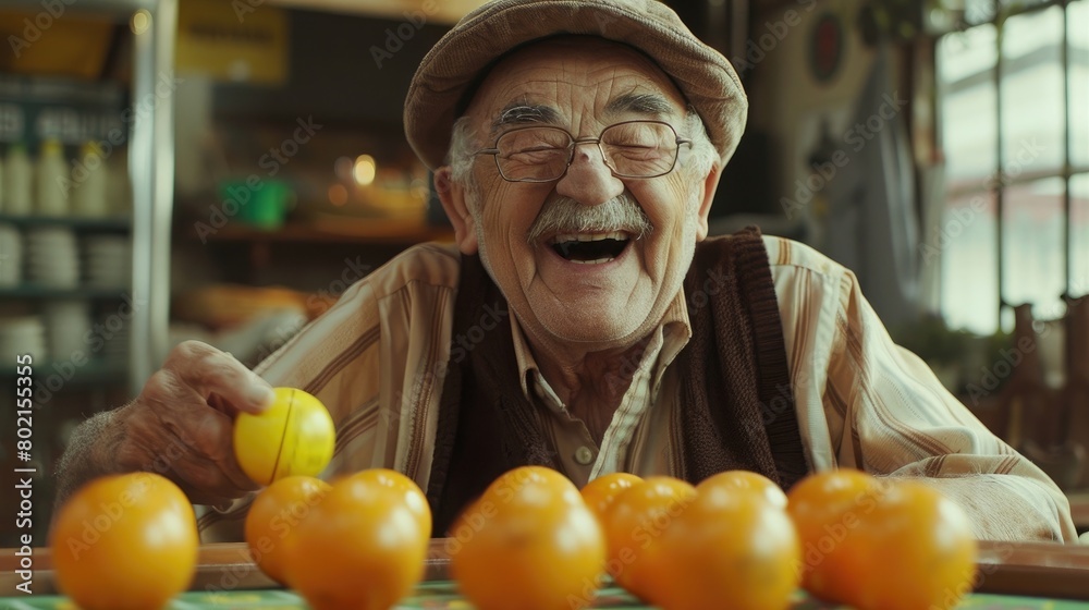 A serene scene of a bingo caller announcing numbers with enthusiasm and ...