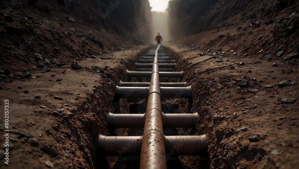 underground water channel industrial infrastructure pipe background ...