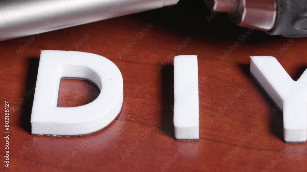 DIY do it yourself concept drill screw construction 3d letters Stock ...