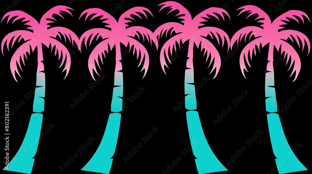A miami vice theme banner with soft neon pink, teal and black gradient ...