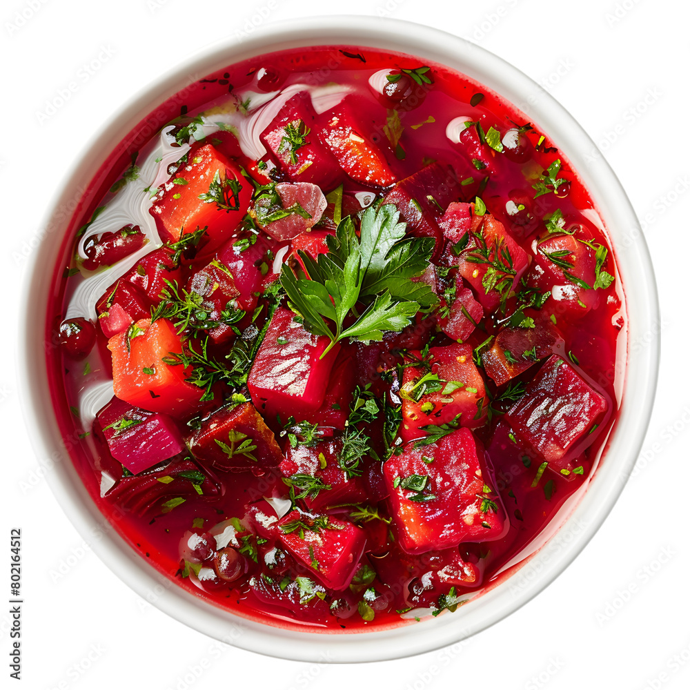 Borscht Food Dish top view isolated on a transparent background Stock ...