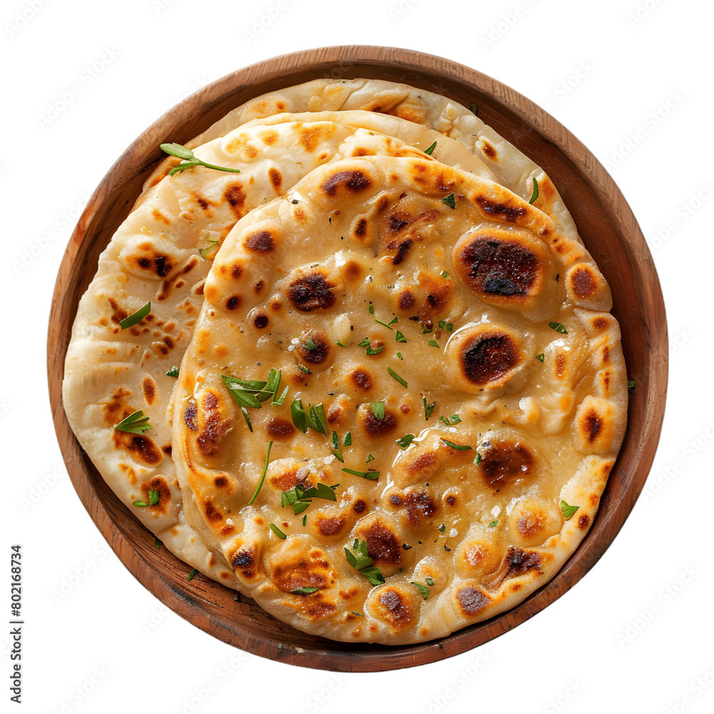 Roti Food Dish top view isolated on a transparent background Stock ...