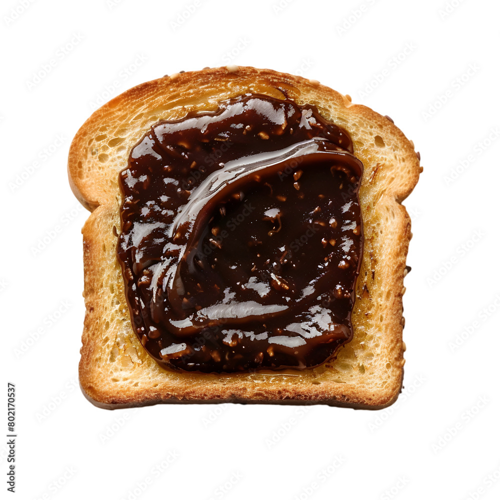 Vegemite on Toast Food Dish top view isolated on a transparent ...