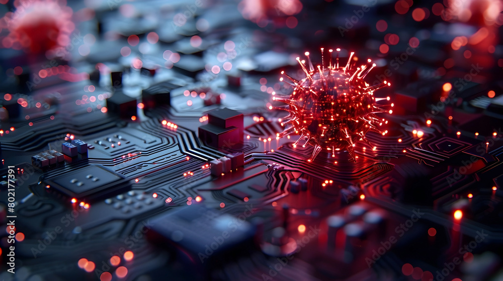 Malware Infecting a Computer System with Detailed Circuit Board and ...