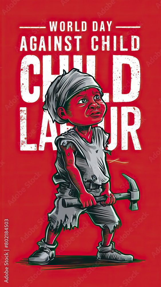 World day against child labour, child labour, illustration. story ...