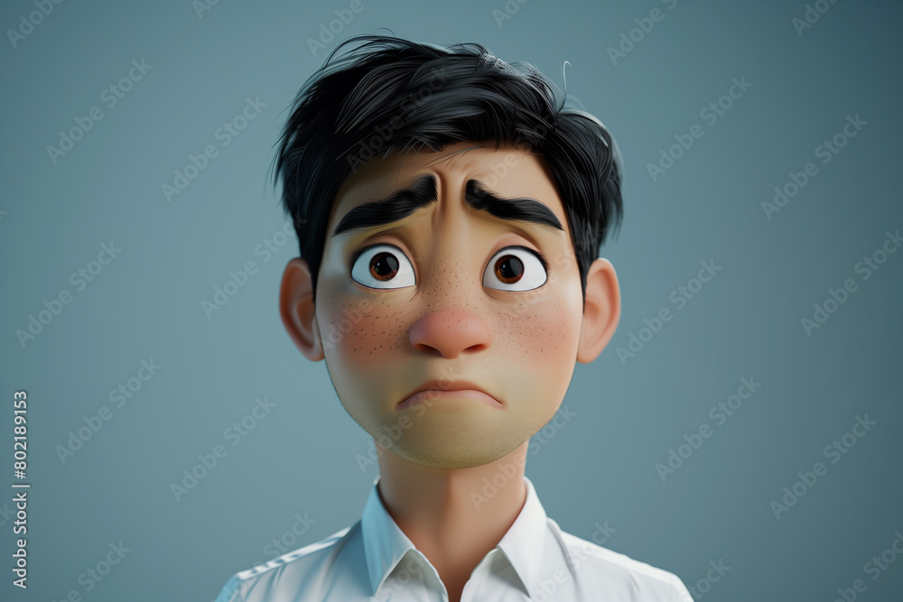 unsatisfied 3d character ,Pissed off angry emoticon, plain background ...