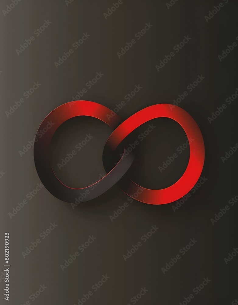 logo design, red and black color scheme, vector graphic of an infinite ...
