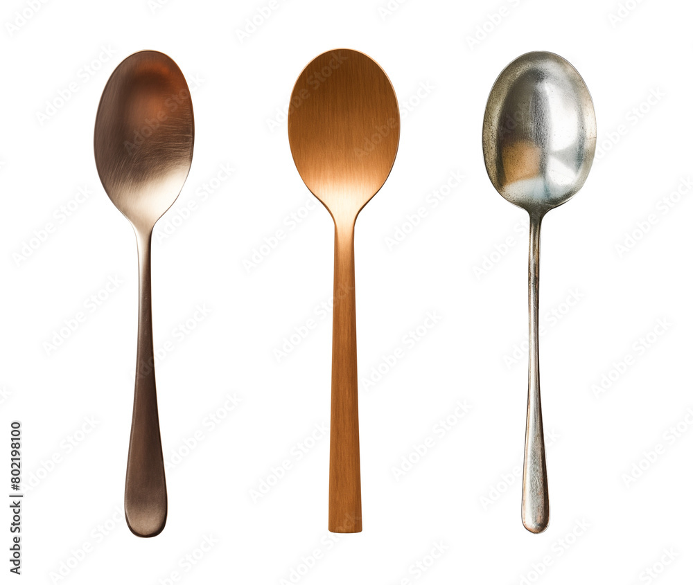Set of spoons. Spoon collection. Isolated transparent background PNG ...