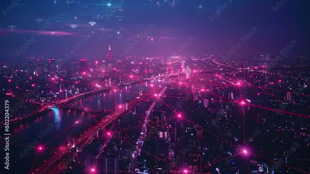 Visual representation of WiFi technology connecting devices in a smart ...