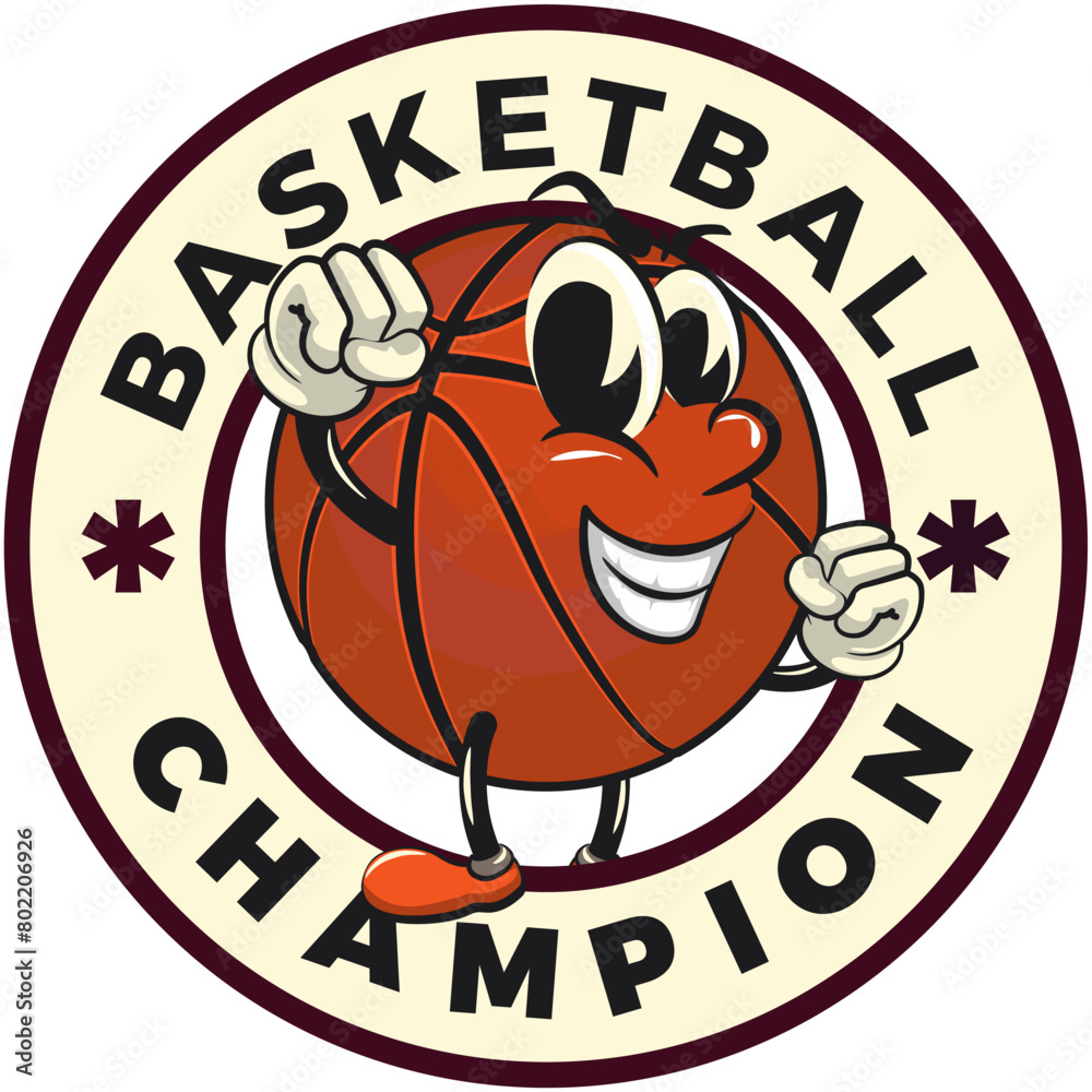 basketball stamp cartoon vector logo emblem isolated clip art ...