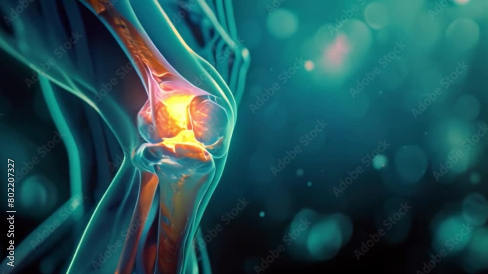 A translucent knee bone Fracture or inflammation of human knee joint ...