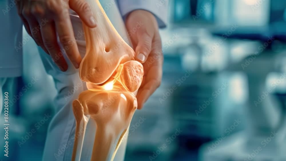 A translucent knee bone Fracture or inflammation of human knee joint ...