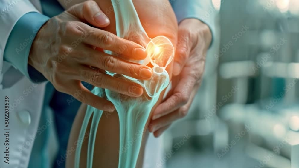 A translucent knee bone Fracture or inflammation of human knee joint ...