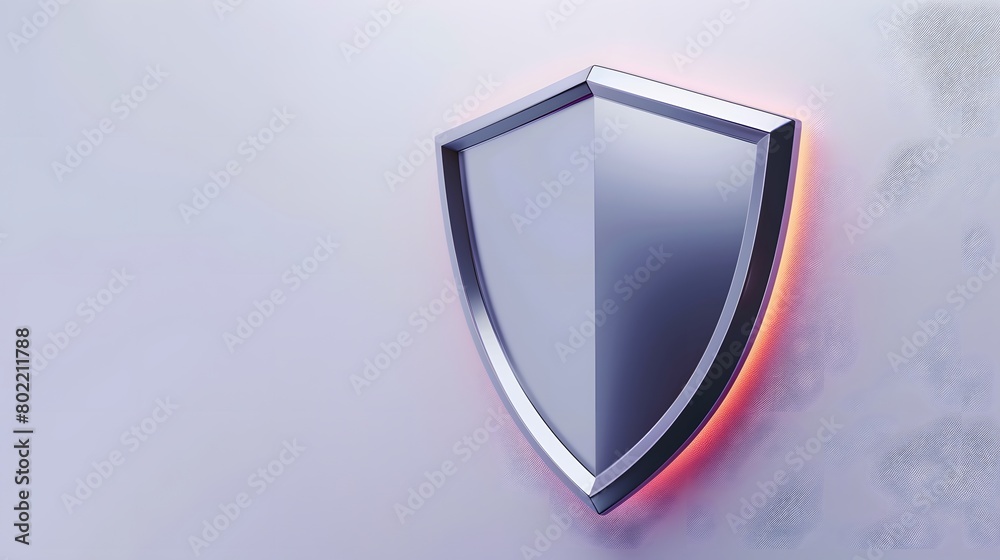 Cyber security safety shield in minimalistic style. 3d vector ...