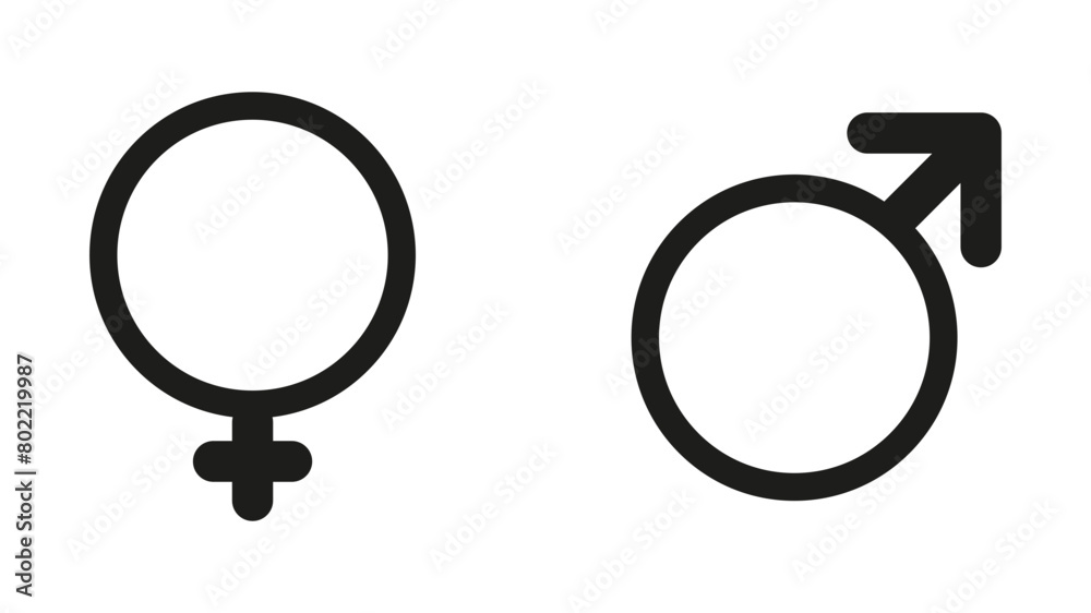 Black male and female gender symbols isolated - stock vector svg Stock ...