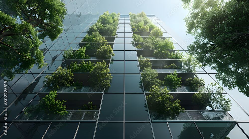 An office tower with a double-skin facade featuring between-glass ...