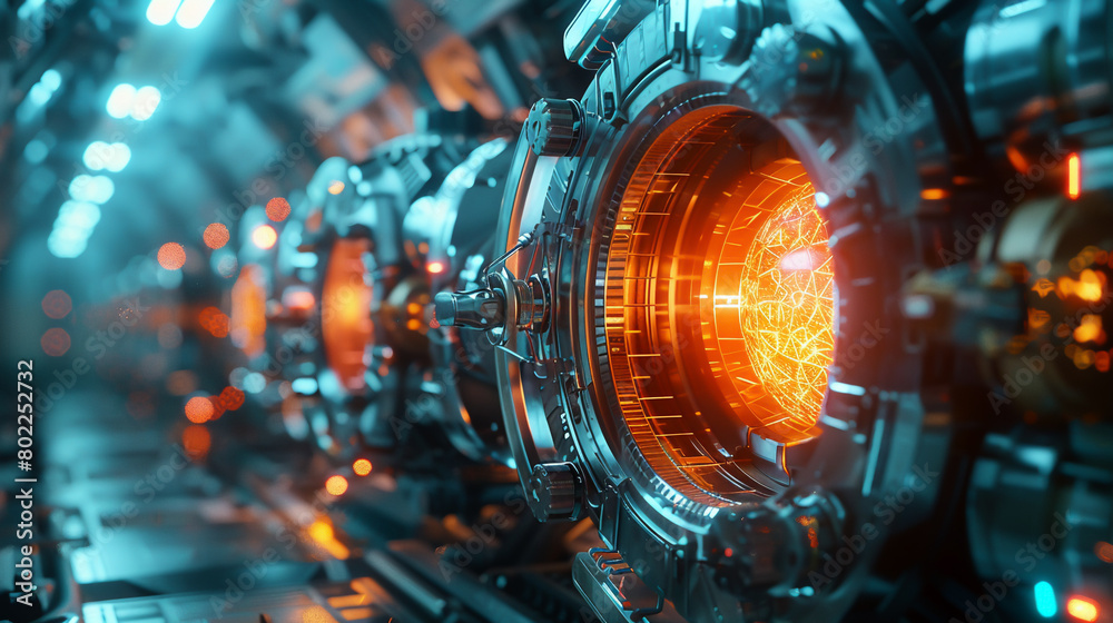 Hightech lab deuterium and tritium atoms unite their atomic fusion a ...