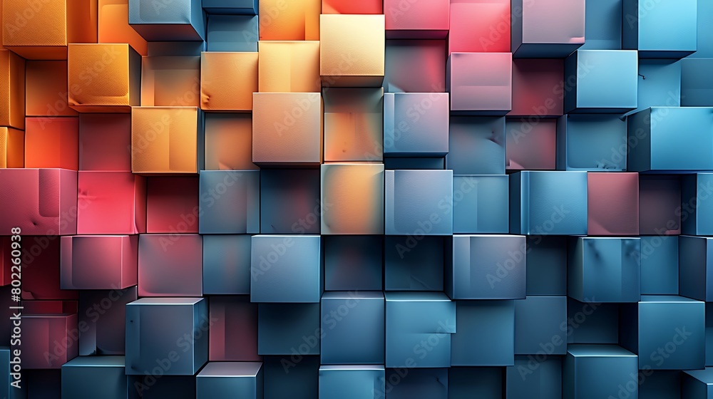 A visually captivating display of cubist art, where cube shapes appear ...