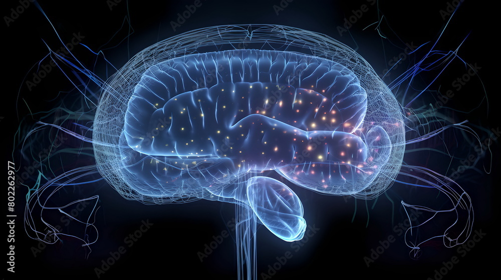 X-ray volumetric, color 3D scanning of the human brain Stock ...